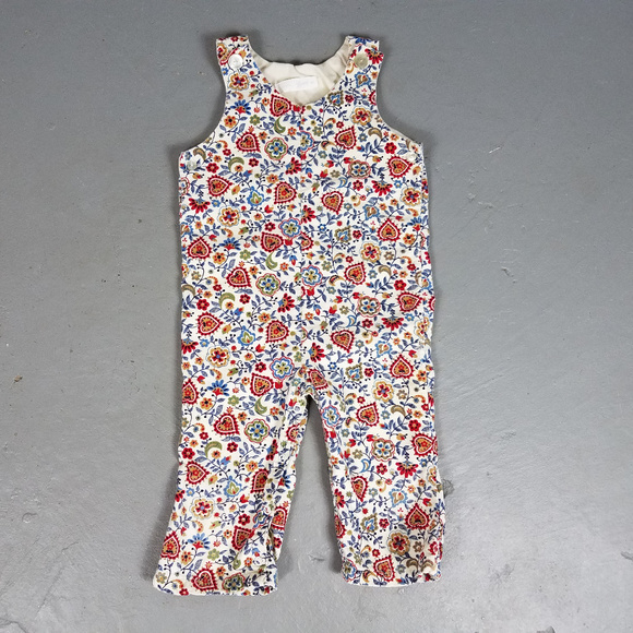 Bottoms | Vintage Corduroy Overalls Floral Hearts By Thomas | Poshmark